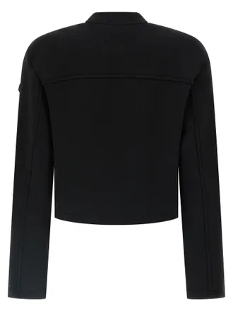 Moncler Scuba-Effect Crop Sweatshirt - Black