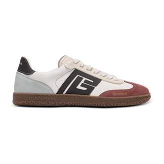 Balmain Homme, Chaussures, Blanc, Taille: 40 EU Swan Suede and Nylon Trainers