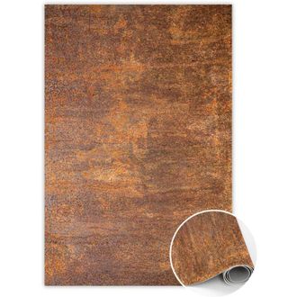 Tulup Tapis Vinyl pvc Antid&eacute;rapant pour Chambre et Cuisine - T&ocirc;le rouill&eacute;e - 80x120 cm