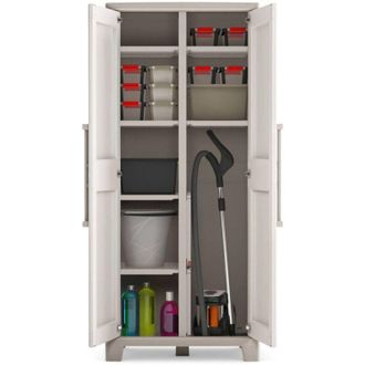 Dmora Dmora Outdoor Schrank Maschito 80x44x182 cm Braun 8 B&ouml;den