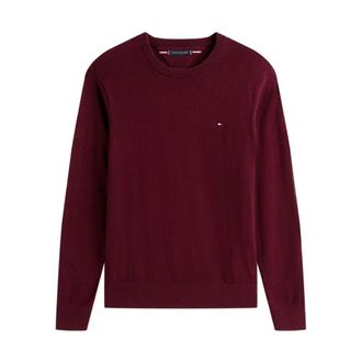 Tommy Hilfiger Rundhals-Strickpullover mit Kaschmir - - Knitwear - Herren - Rot - 2XL