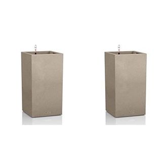 Lechuza Komplett-Set für den Garten 40x40x76 cm beige & Canto Stone 30 high, Sandbeige, Hochwertiger Kunststoff, Inkl. Bewässerungssystem, Herausnehmbarer Pfl