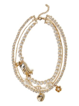 Twin-Set collier à perles en cristal - Or