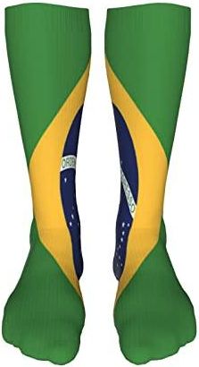 321 DHiver Chaussettes 50Cm Drapeau Noir De La République Fédérative Du Brésil Chaussettes De Sport Confortable Socks Imprimées Chaussettes De Randonnée P