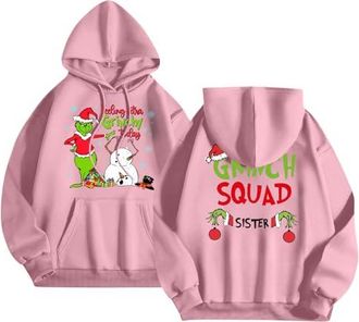 Generic Le Grinch Sweat Femme A Capuche Pulls Christmas Sweet Plaid Vetement Noel Pyjama Moche Sweatshirts Oversize The Adulte 2025 Vêtements Chaud De Noël Hi