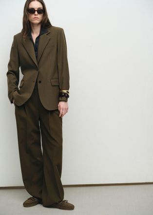 Mango Mocassins cro&ucirc;te de cuir &agrave; fronces sable - Femme - 35 - MANGO