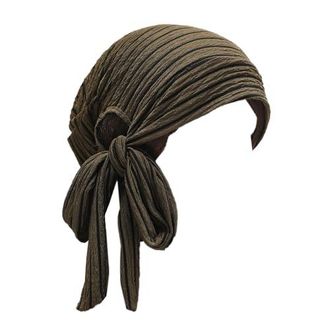 ZLYC Bandeau chimio pour femme - &Eacute;charpe souple - Bonnet extensible - T&ecirc;te de mort, Vert kaki ray&eacute;, taille unique