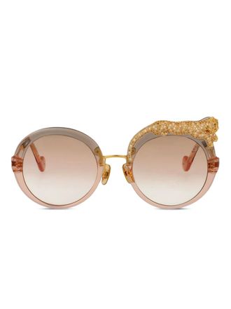 Anna-Karin Karlsson lunettes de soleil Rose Et La Roue &agrave; monture ronde - Or