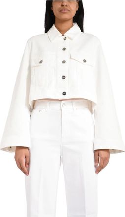Dondup Femme, Vestes, Blanc, Taille: 38 FR Veste en jean stretch