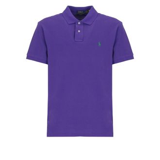Ralph Lauren Homme, Tops, Violet, Taille: L Polo &agrave; Deux Boutons