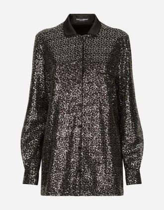 Dolce & Gabbana Pailletten-bluse - Frau Blusen Und Tops Mehrfarbig 44