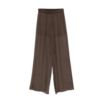 Alysi Pantalone Chiffon Lungo - - Trousers - Damen - Braun - 2XS