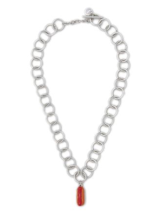 Marni collier &agrave; pendentif hot dog - Argent