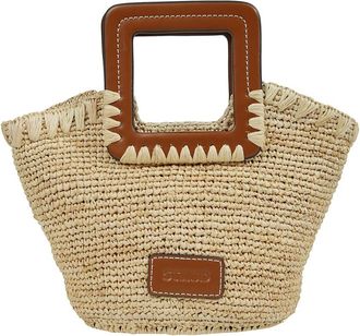 Staud Staud, Femme, Sacs, Beige, Taille: ONE Size Mini sac en raphia avec fermeture magn&eacute;tique cach&eacute;e