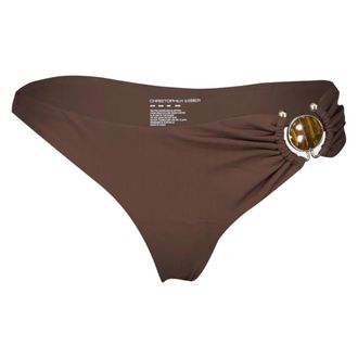 CHRISTOPHER ESBER Femme, Maillots de bain, Brun, Taille: 36 FR Mineral Stone Side Ruched High Brief