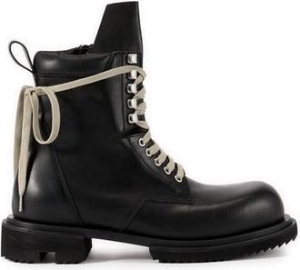 Rick Owens Boots crant&eacute;es en cuir