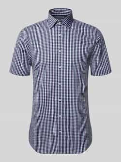 Jake*s Slim Fit Business-Hemd aus Baumwolle mit Kentkragen