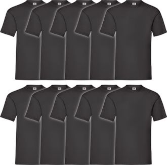 Fruit Of The Loom 10er Pack Valueweight T-Shirt + GRATIS MyShirt Stoffbeutel, Farbe:schwarz, Gr&ouml;&szlig;e:5XL