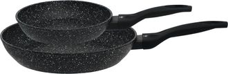 ELO Granit Passion Pfannen-Set 2-teilig, 20 + 28 cm, ELODUR Select Antihaftersiegelung, extra raue Oberfläche, induktionsgeeignet, schwarz