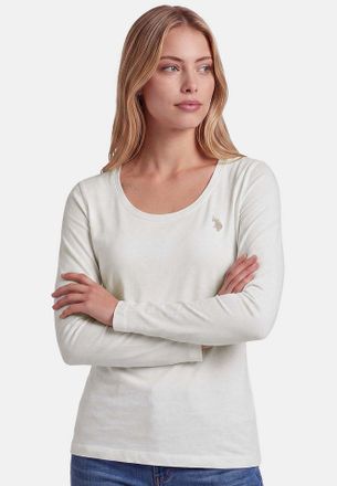 U.S.Polo Association Langarmshirt mit Rundhalsausschnitt und Stickereidetails Weiches Longsleeve mit elastischem Materialmix und bequemer Passform