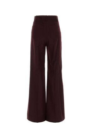 Victoria Beckham Virgin Wool Trousers - Purple
