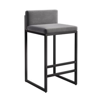 Generic Moderne, gepolsterte Barhocker mit R&uuml;ckenlehne f&uuml;r die K&uuml;chentheke, hohe Barhocker aus Leder