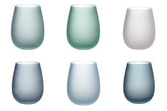 Villa D'Este Home Tivoli Shades of Blue 6er Set Wassergl&auml;ser frosted Glas 500ml