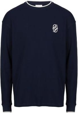 Dr&ocirc;le de Monsieur Pull gaufr&eacute; en coton m&eacute;lang&eacute;