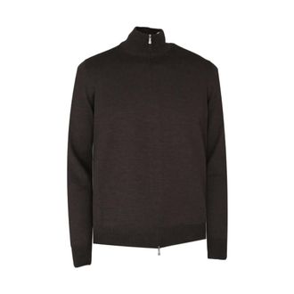 Tagliatore Pull Col Roul&eacute; Zipp&eacute; - Homme - Pulls - Brun - Taille: M