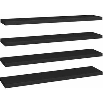 Les Tendances &Eacute;tag&egrave;res murales flottantes 4 pcs Noir 120x23,5x3,8 MDF
