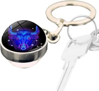 Generic Porte-cl&eacute;s horoscope | Accessoire de sac &agrave; dos constellation tendance | Pendentif d&eacute;coratif lumineux dans le noir pour d&eacute;coration de sac &agrave; dos, Taurea
