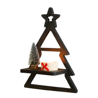 Generic Holzregal, Weihnachtsbaum-Design, h&auml;ngende Pflanzenregale aus Holz, Weihnachten, f&uuml;r Partys, K&uuml;che, T&uuml;r, Bad, Eingang und Eingang