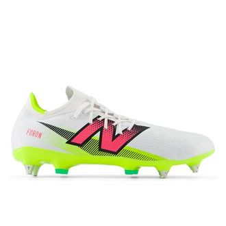 New Balance Unisex Furon Pro SG V7+ in Wei&szlig;/Gelb/Schwarz/Rosa, Synthetik, Gr&ouml;&szlig;e 41.5