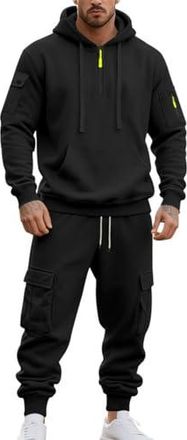 Generic Surv&ecirc;tement pour homme - 2 pi&egrave;ces - Baggy - En coton - Confortable - Chaud - Sweat &agrave; capuche et pantalon de jogging - Surv&ecirc;tement de loisirs - V&ecirc;temen