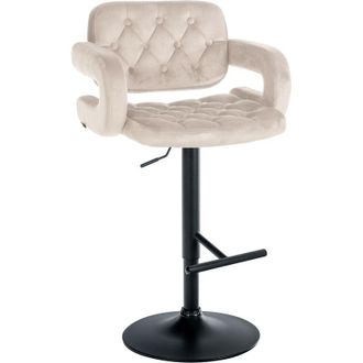 Clp Barhocker Dublin Samt creme Metall matt schwarz