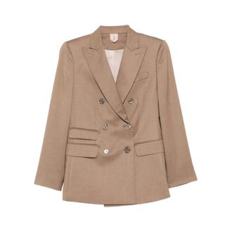 Max Mara Doppelreihiger Blazer aus Woll-Twill - - Jackets - Damen - Braun - M
