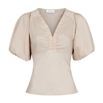 Neo Noir Femme, Blouses et Chemises, Beige, Taille: 36 FR Irina Poplin Blouse Dark Sand