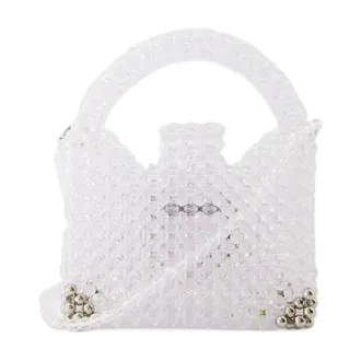 Germanier Beaded Top Handle Bag - White