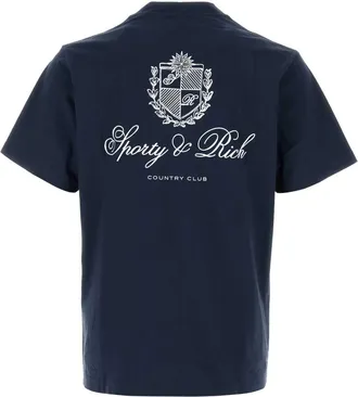 Sporty & Rich Script T-Shirt - Navy