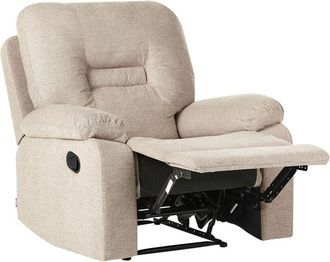Beliani Sessel Beige Stoffbezug Manuell Verstellbar mit Liegefunktion Fu&szlig;teil Armlehnen Modern Wohnzimmer Arbeitszimmer Fernsehsessel Relaxsessel
