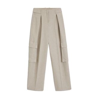 HUGO BOSS Femme, Pantalons, Beige, Taille: 40 FR Wide Pantalons