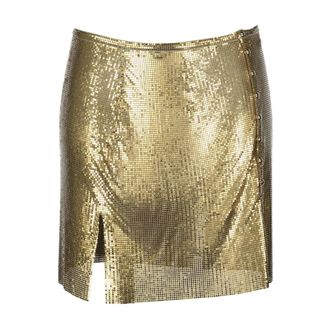 Paco Rabanne Goldener Mesh Mini Rock - - Skirts - Damen - Gelb - S