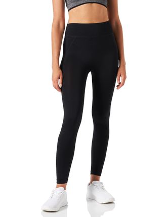Nur Die Active Leggings Relax & Go Sport Leggings nahtlos Blickdicht breiter Komfortbund Highwaist Damen, schwarz, S