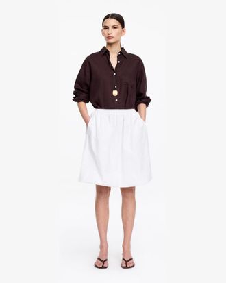 Arket Taftrock Mit Aufgebauschtem Saum -Wei&szlig;