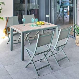 Hesperide Table de jardin 4 places Evasion beige lin/laurier - Hesp&eacute;ride