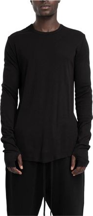 Thom Krom Homme, Tops, Noir, Taille: M Mts904 Long Sleeve Tee