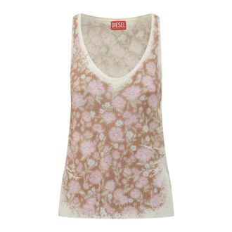Diesel Femme, Tops, Multicolore, Taille: 38 FR Floral V-neck Sleeveless Top