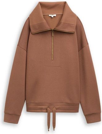 Tom Tailor Sweatshirt Strick & Sweatshirts Troyer Sweatshirt aus Scuba