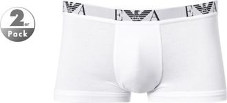 Emporio Armani Herren Trunks weiß Baumwolle & Mix unifarben