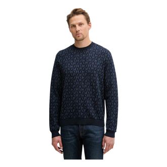 A|X Armani Exchange Pullover mit Rundhalsausschnitt und Logodetail - - Knitwear - Herren - Blau - S